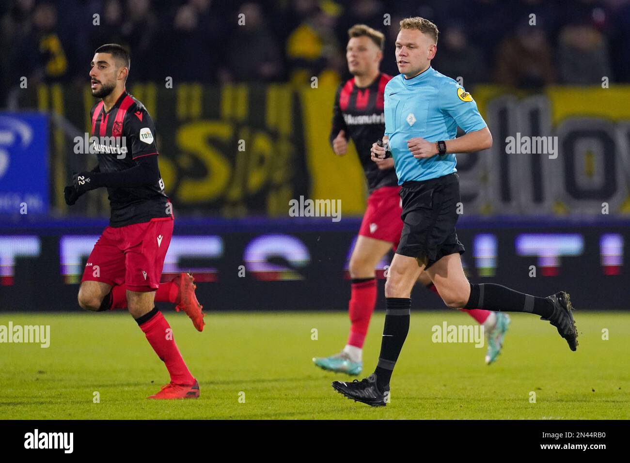 BREDA, NETHERLANDS - FEBRUARY 7: Referee Alex Bos looks on during the ...