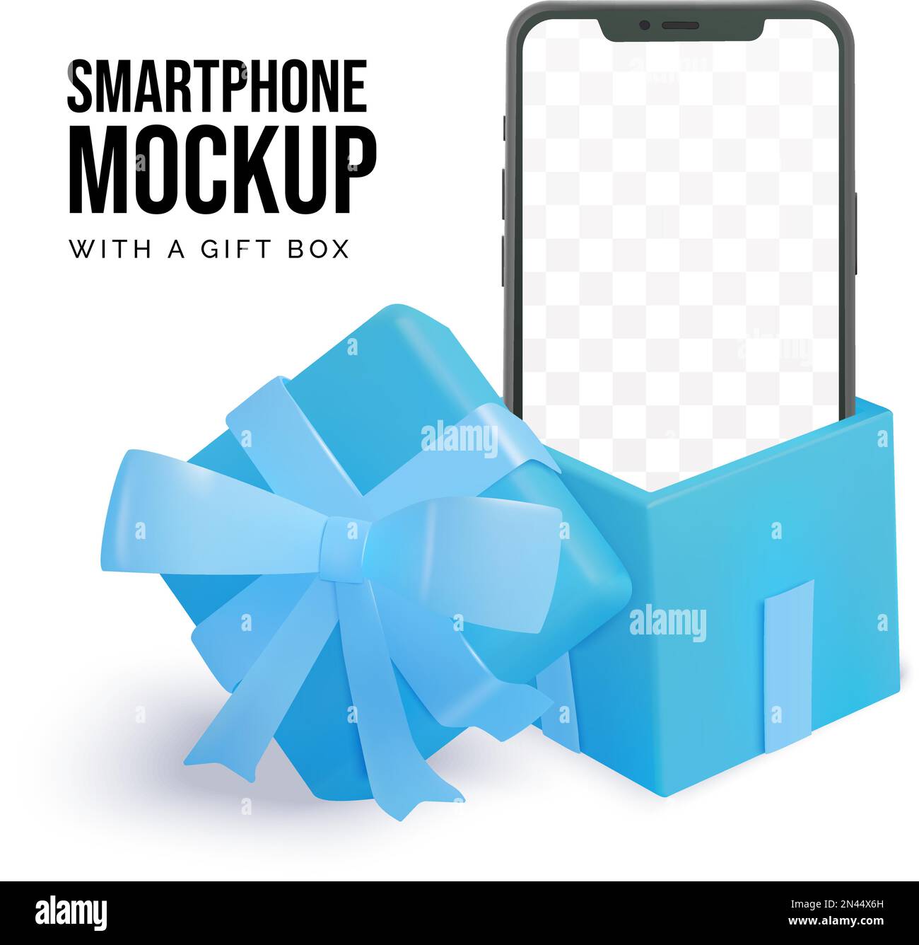 Realistic smartphone mockup inside a gift box Stock Vector Image & Art ...