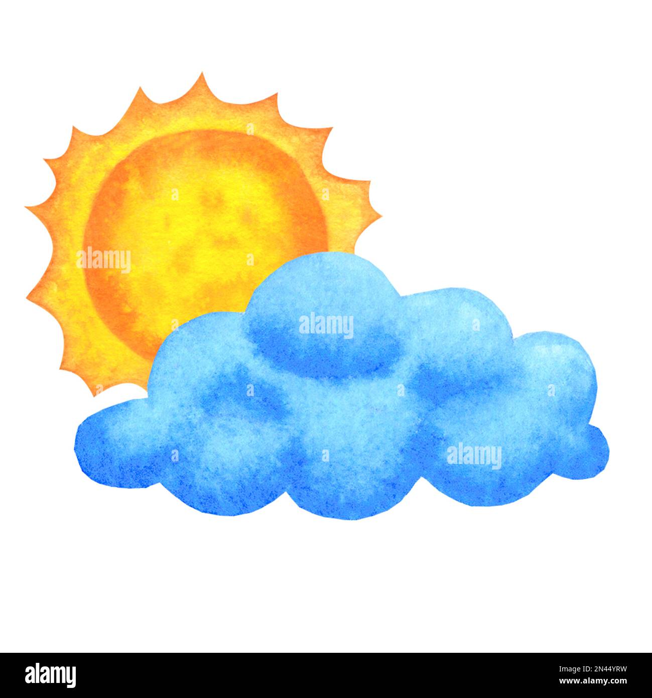 Sun and cloud. Icons for weather forecast at web or widget. Children's ...