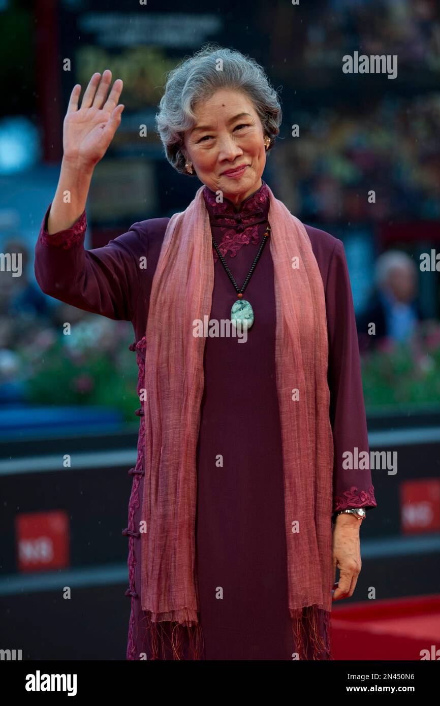 Actress Lu Zhong arrives for the screening of the movie Red Amnesia, at ...