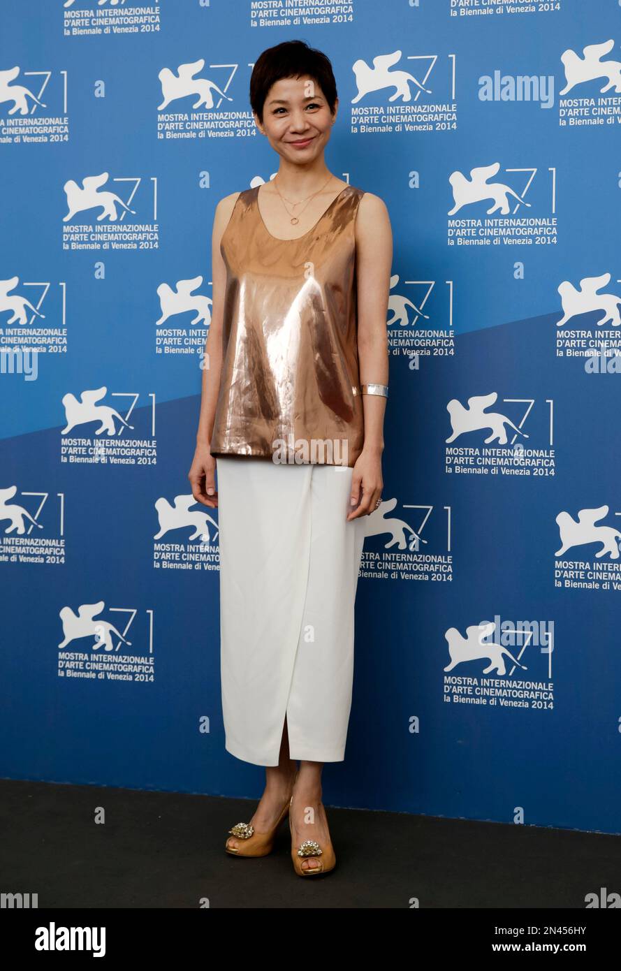 Actress Kim Ho-jung poses during the photo call for the movie Hwajang ...