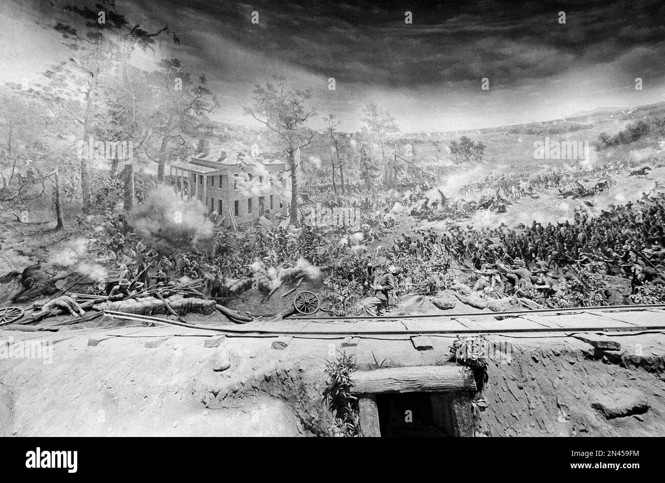 The U.S. Civil War Battle of Atlanta is depicted in the cylindrical ...