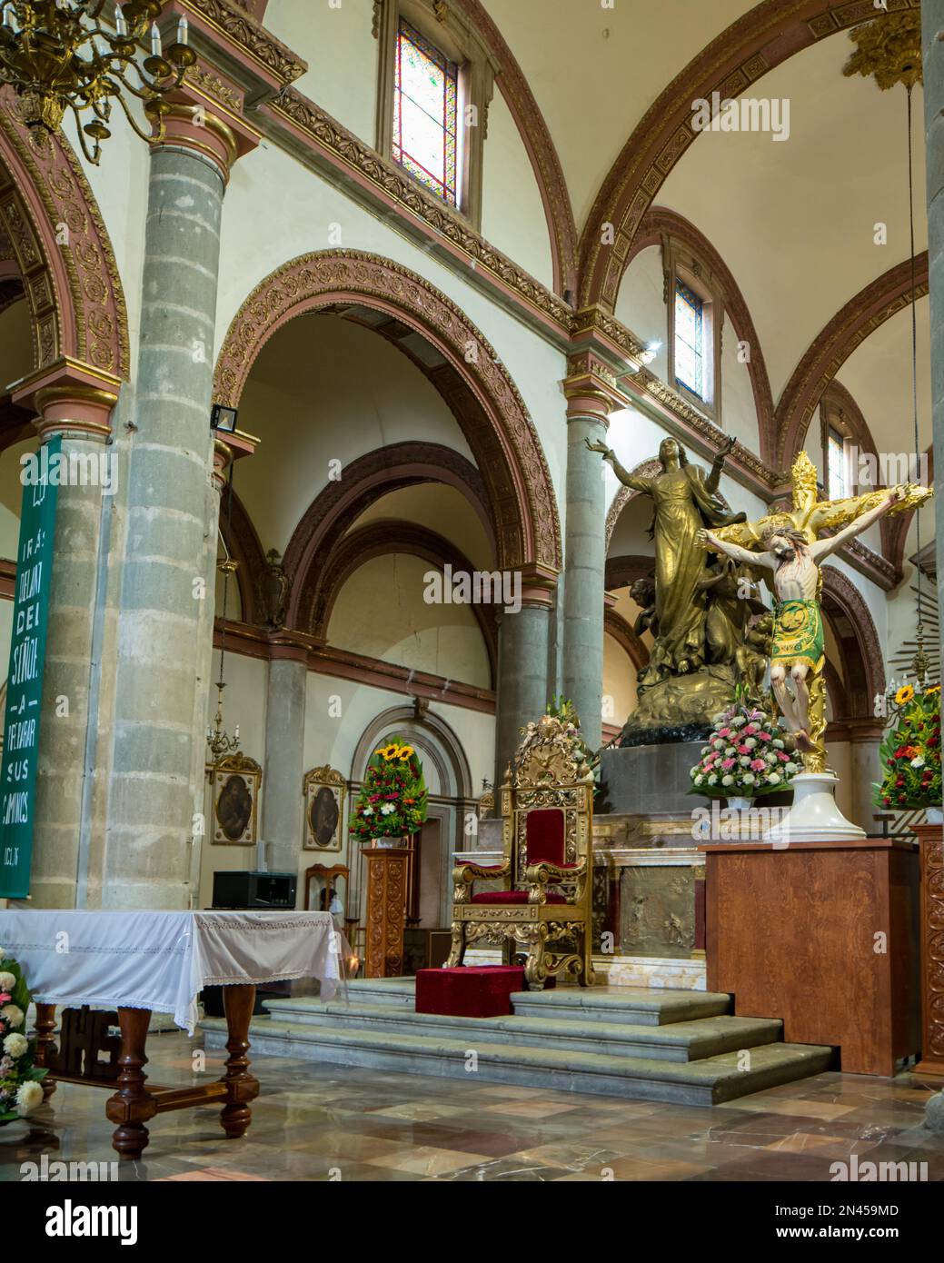 Statues in nave of the Cathedral of Our Lady of the Assumption in the ...