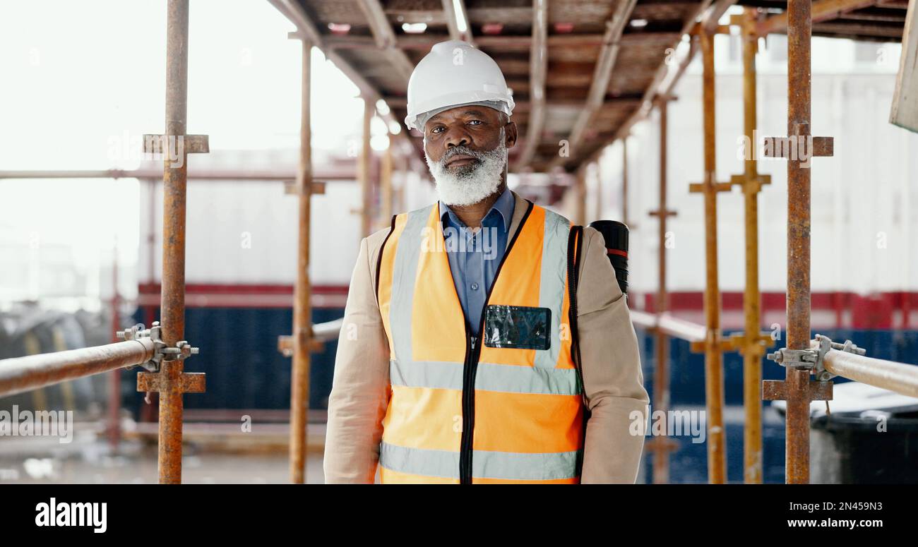 Construction, building and mature architect with design, vision and ...