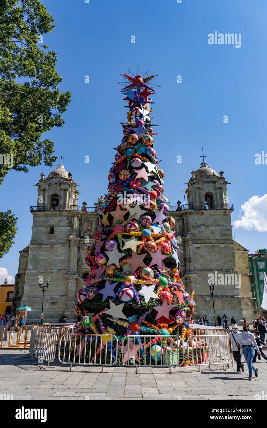 A large Christmas tree in front of the Metropolitan Cathedral in the ...
