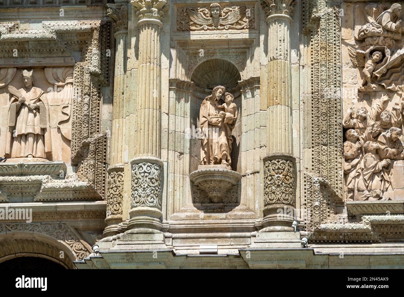 Statue of St. Anthony on the facade of the Cathedral of Our Lady of the ...