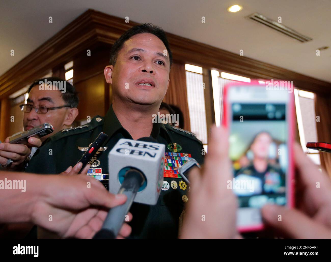 Philippine Armed Forces Chief Gen. Gregorio Pio Catapang gestures as he ...