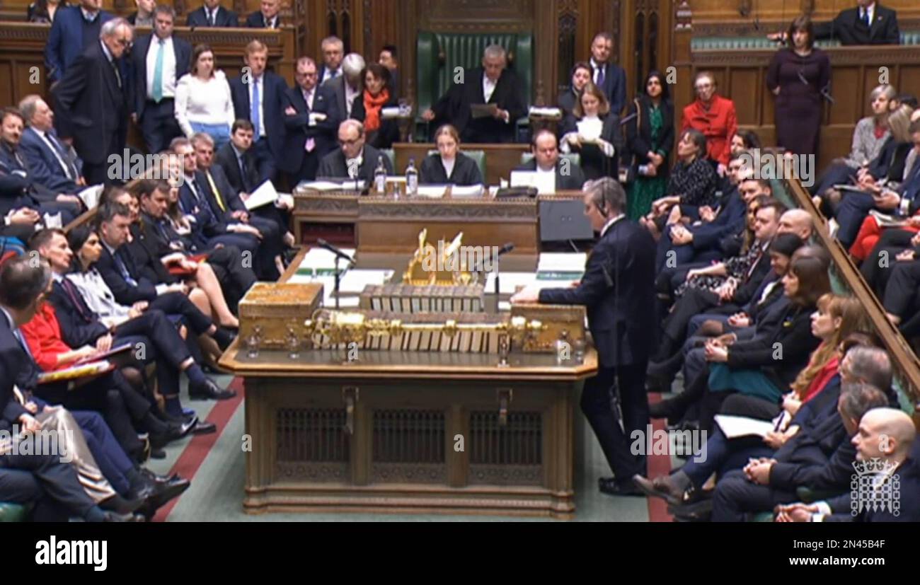 Labour leader Keir Starmer speaks during Prime Minister's Questions in ...