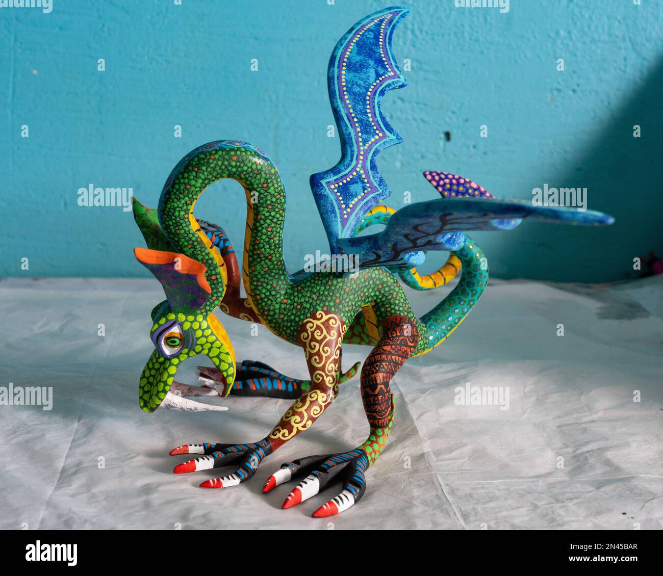 An alebrije dragon in an artisan's shop / workshop in San Antonio ...