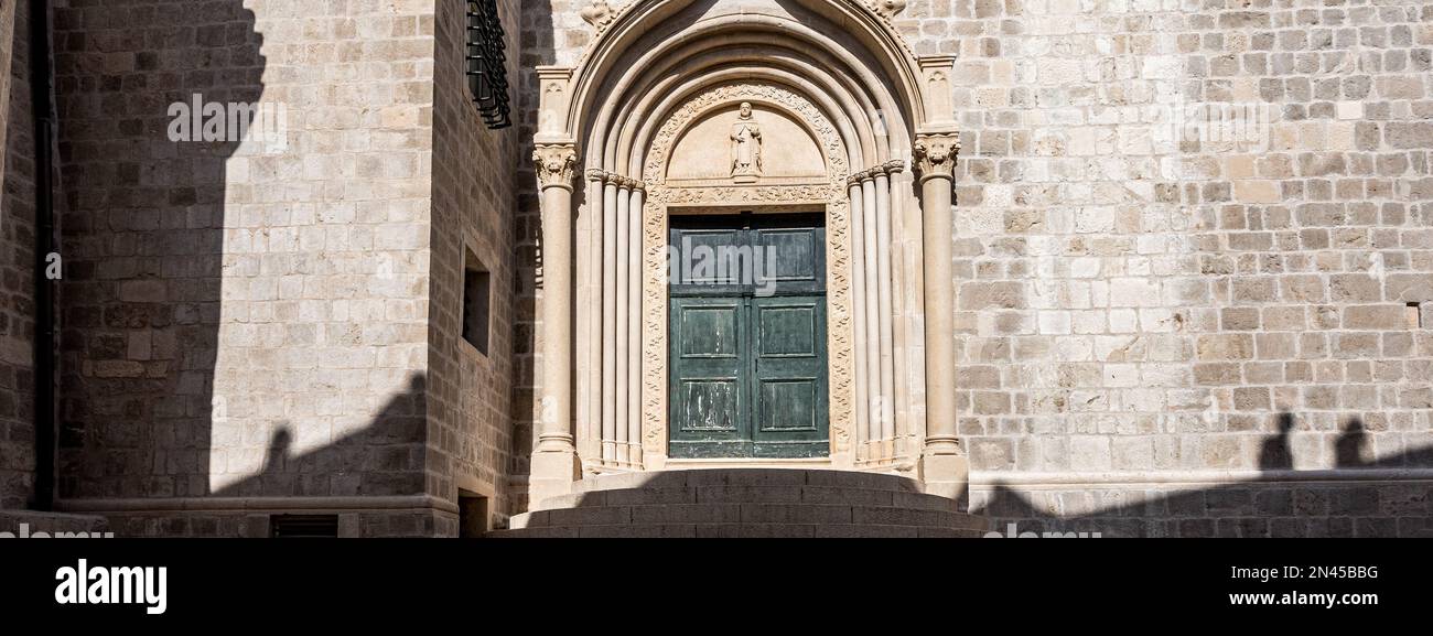 The doors of the Dominican Monastery in Dubrovnik, Croatia Stock Photo ...