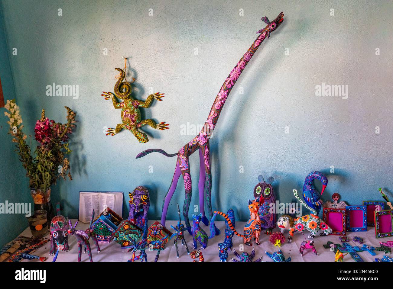 Alebrije animals in an artisan's shop / workshop in San Antonio ...
