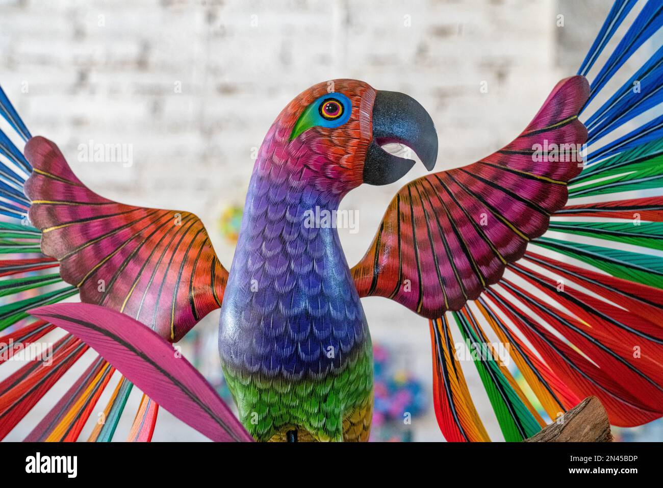 An alebrije parrot in an artisan's shop / workshop in San Antonio ...