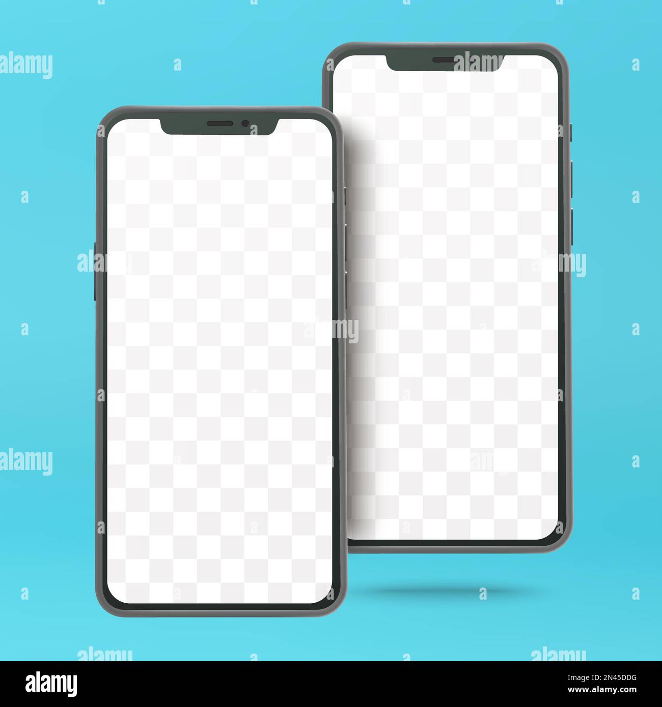Two realistic smartphones mockup vector Stock Vector Image & Art - Alamy