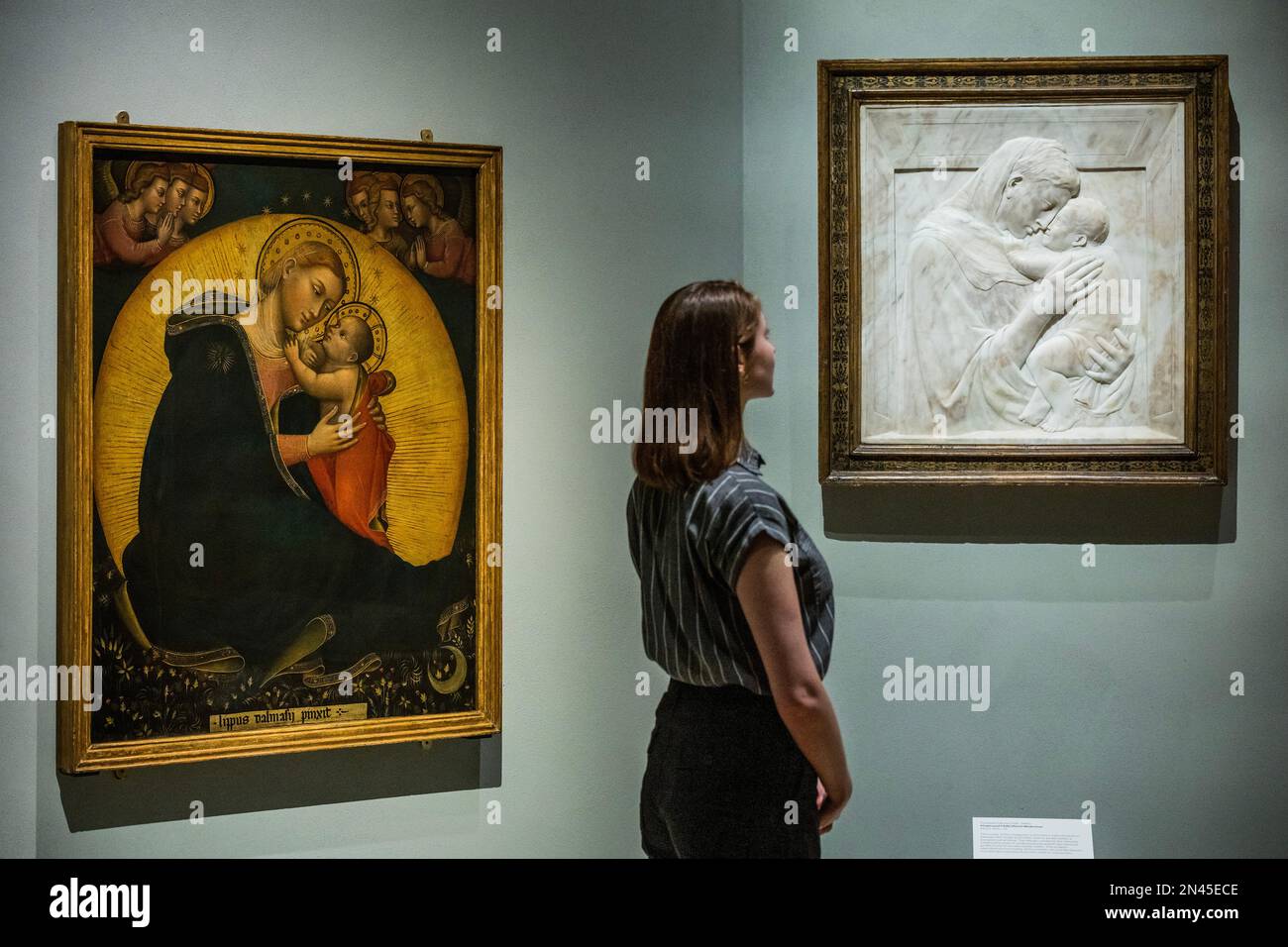 London, UK. 8th Feb, 2023. Donatello's Virgin and Child, 1420-25 with ...