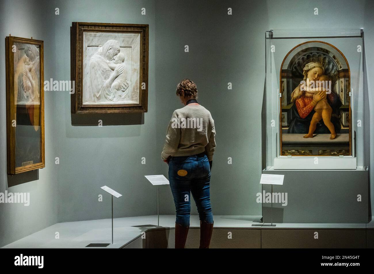 London, UK. 8th Feb, 2023. Donatello's Virgin and Child, 1420-25 with ...