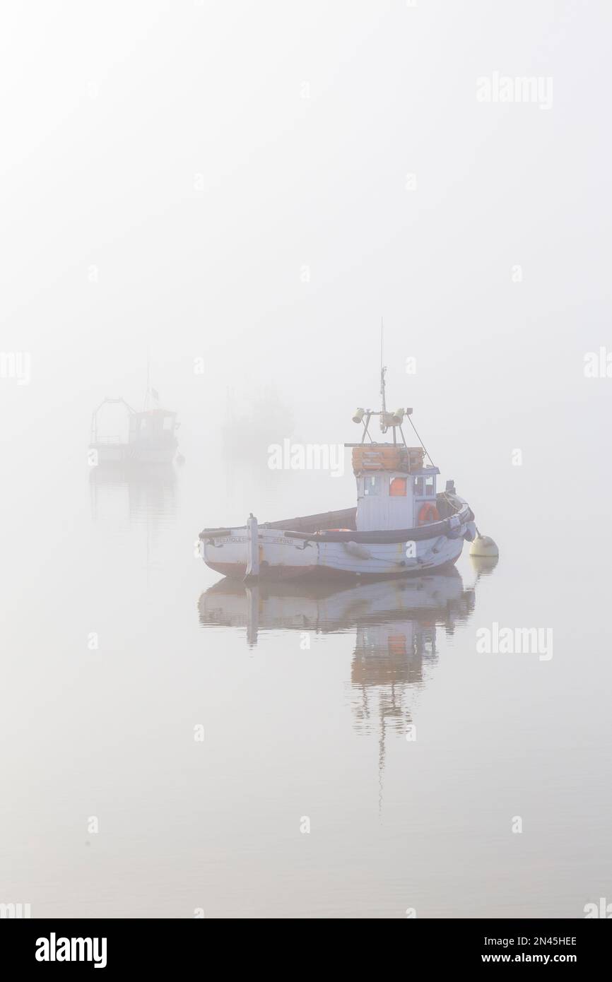 Boats Moored on River Ore off Orford Quay in Suffolk on a Cold February ...