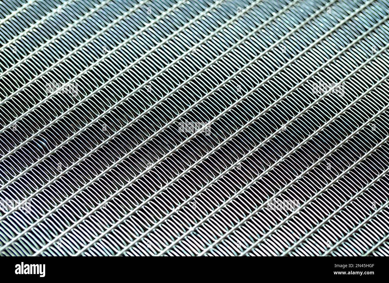 Texture of a honeycomb of an automotive aluminum car cooling radiator ...