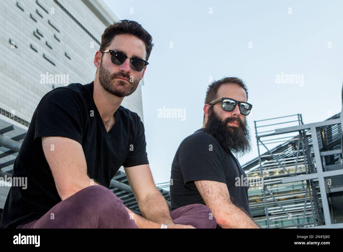 Ryan Merchant, left, and Sebu Simonian of Capital Cities pose for a ...