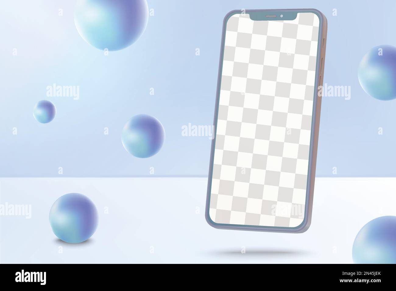 Phone 3d realistic vector mockup on abstract background with 3D shapes ...