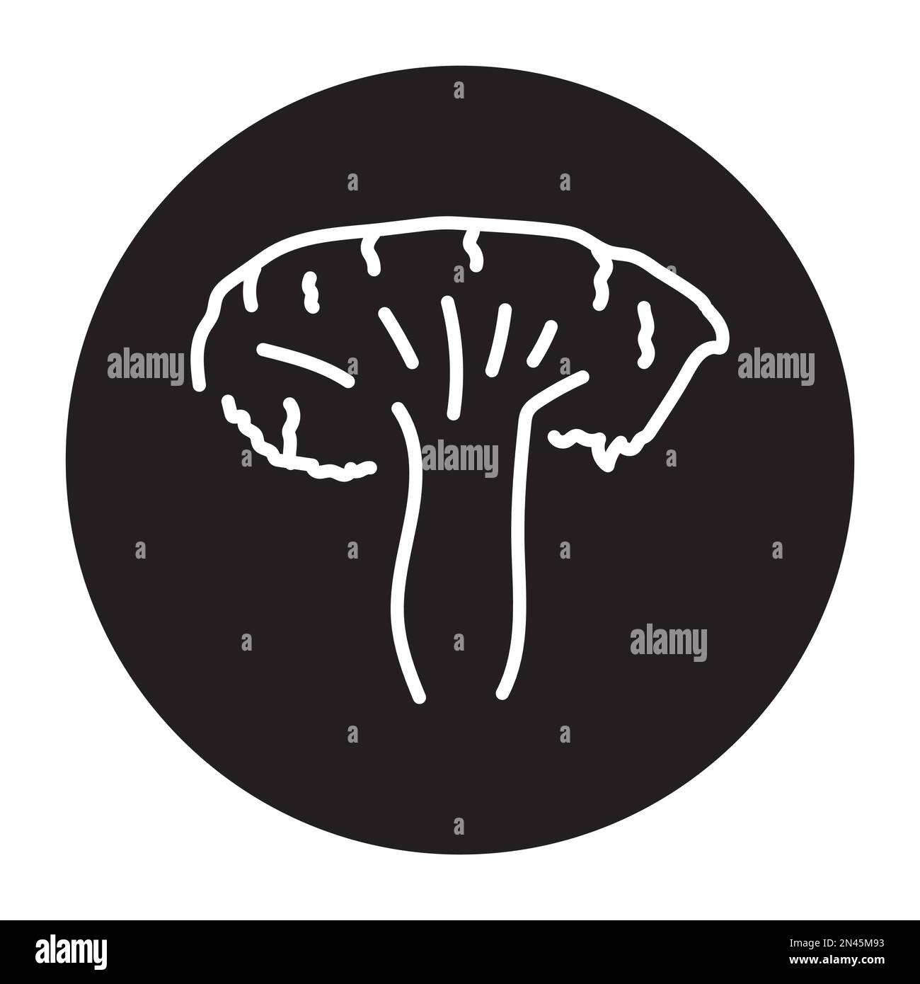 Woolly mushroom color line icon. Cooking ingredient. Pictogram for web ...