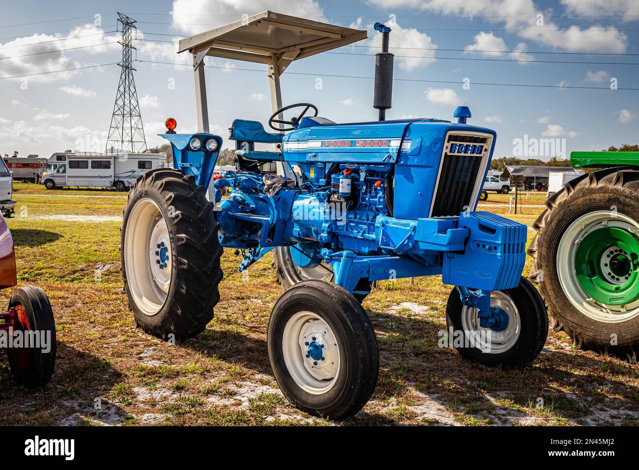 Fort Meade, FL - February 22, 2022: High perspective front view of a ...