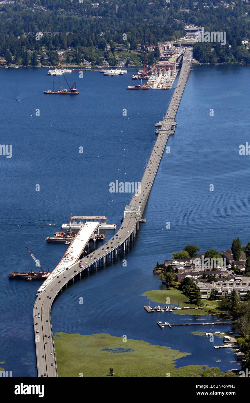 In this photo taken July 28, 2014, the existing Highway 520 floating ...