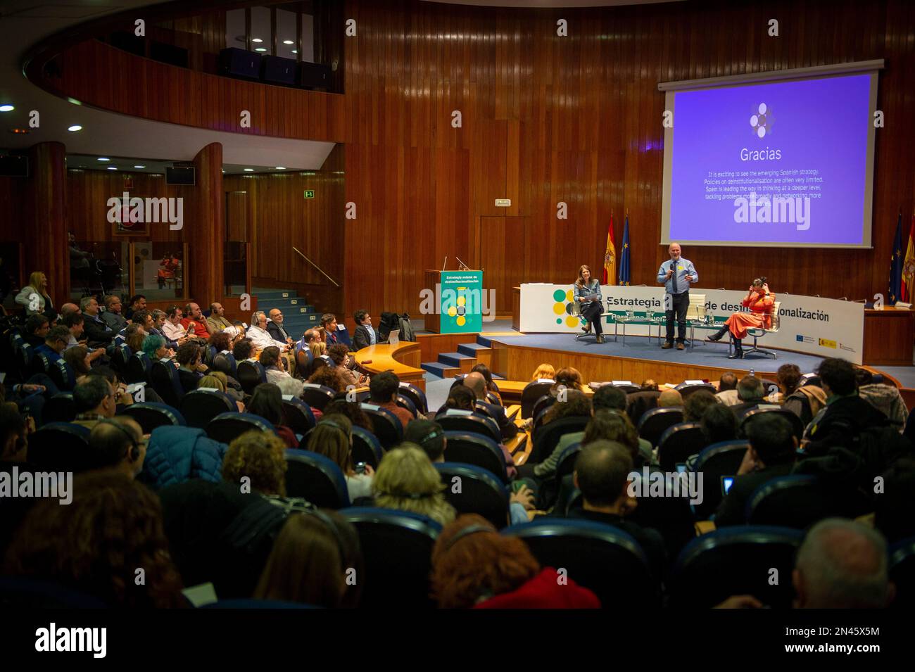Researcher Simon Duffy speaks during the presentation of the State ...