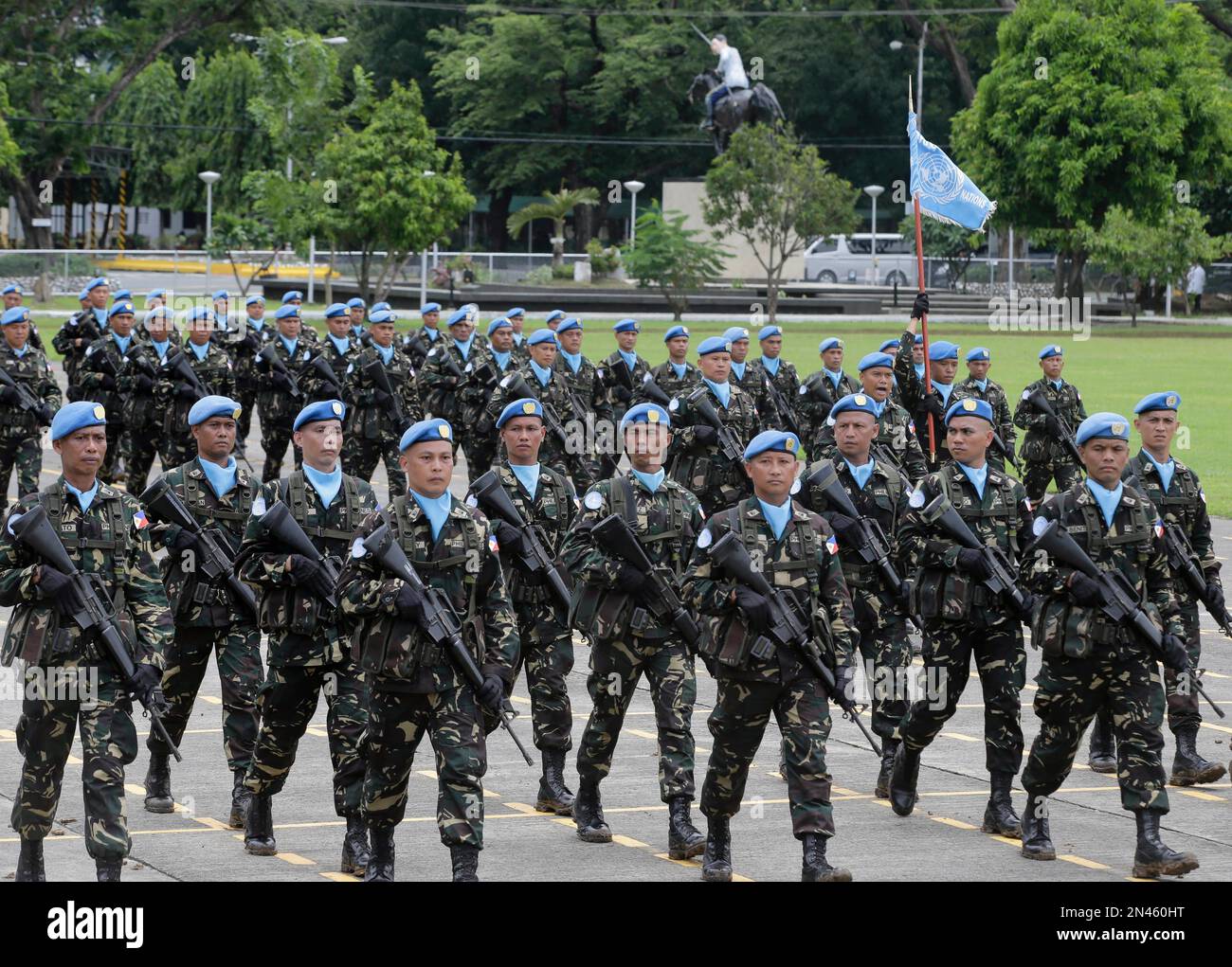 In this Friday, July 18, 2014 photo, a contingent of Philippine U.N ...