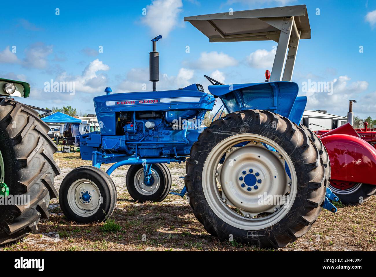 Fort Meade, FL - February 22, 2022: Low perspective side view of a 1968 ...