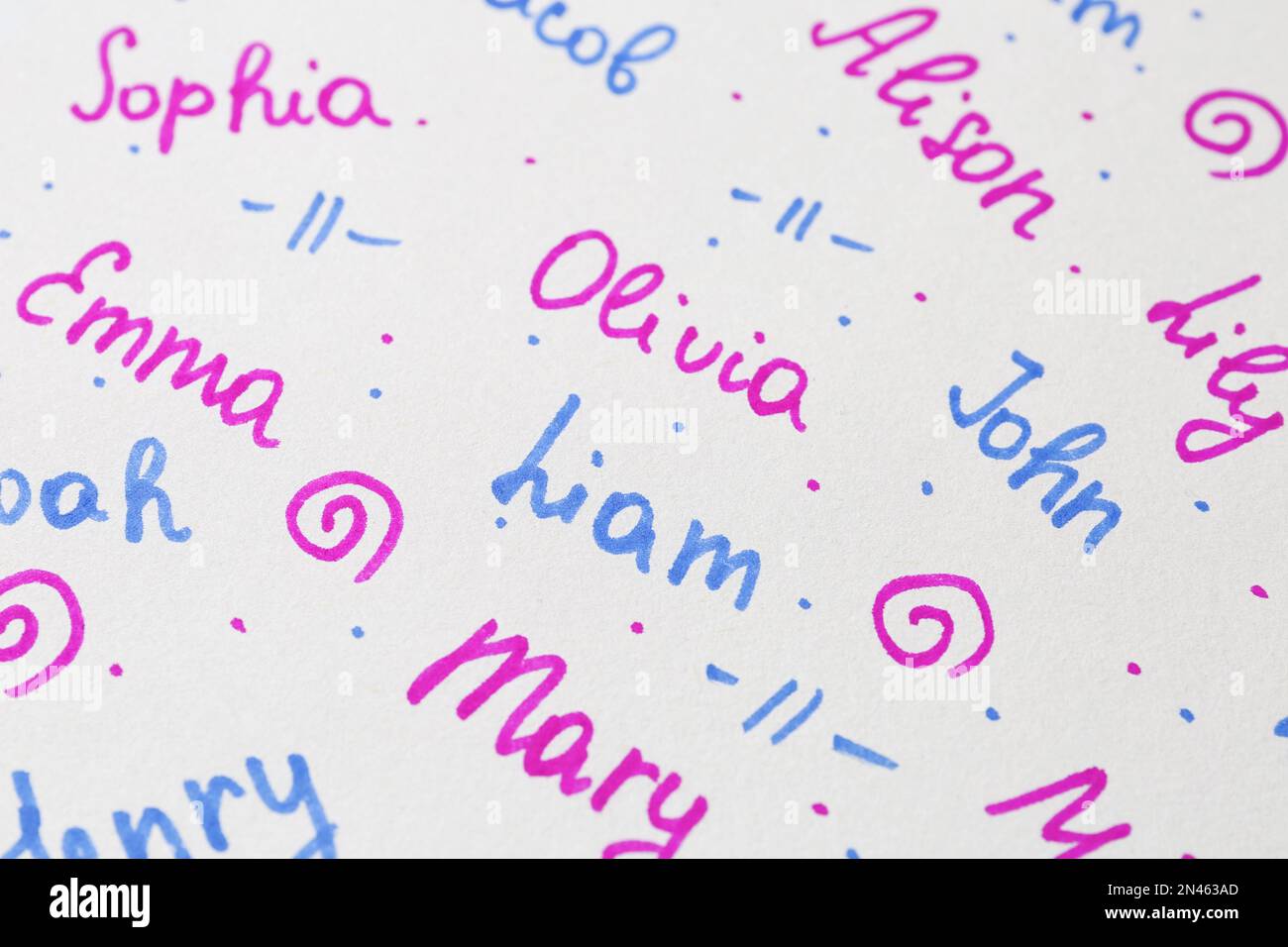 Written name list hi-res stock photography and images - Alamy