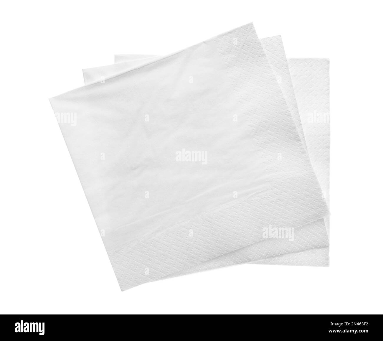 Clean paper tissues on white background, top view Stock Photo - Alamy
