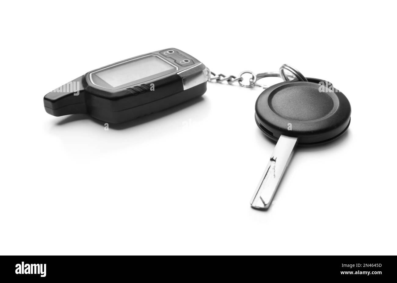 Modern car key with remote control isolated on white Stock Photo - Alamy