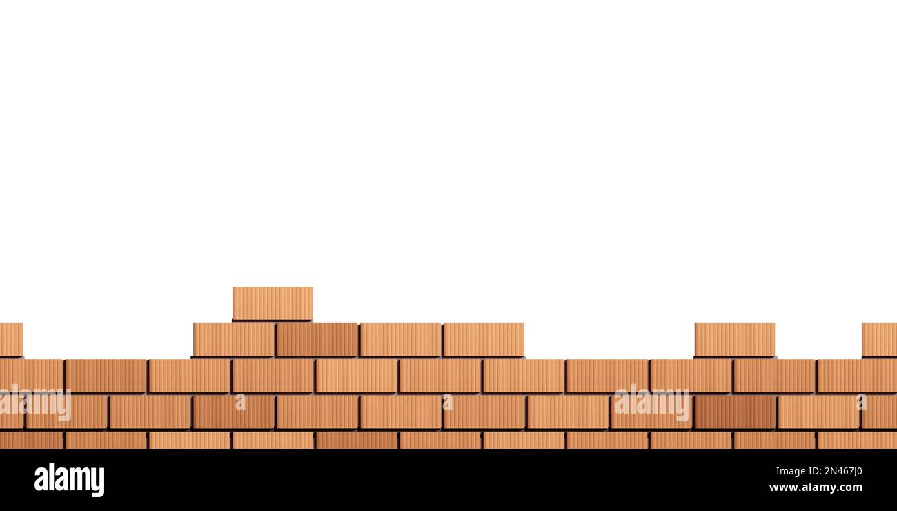 Irregular masonry bricks wall border or edge bottom of the frame ...