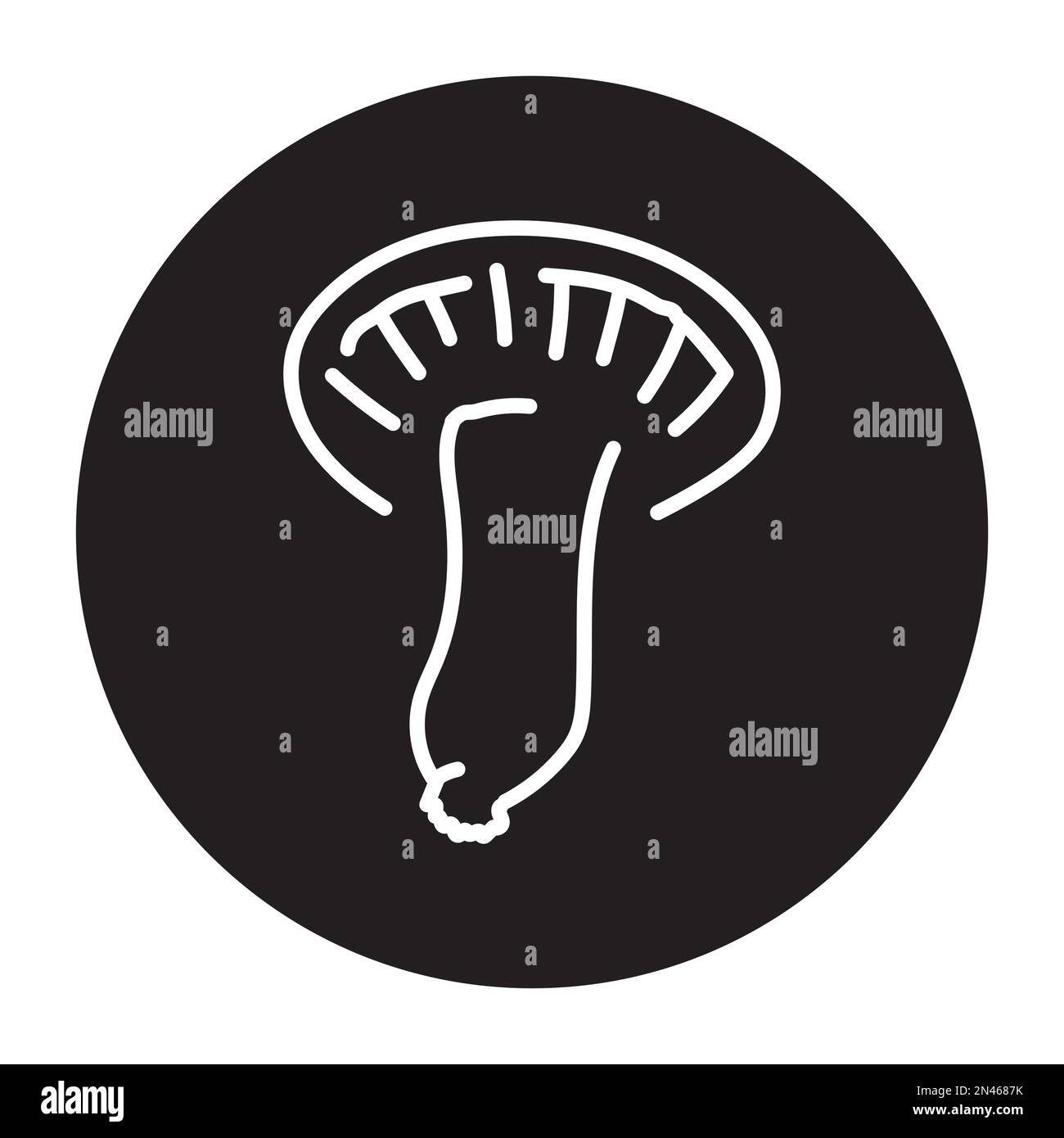 Raw mushroom color line icon. Cooking ingredient. Pictogram for web ...