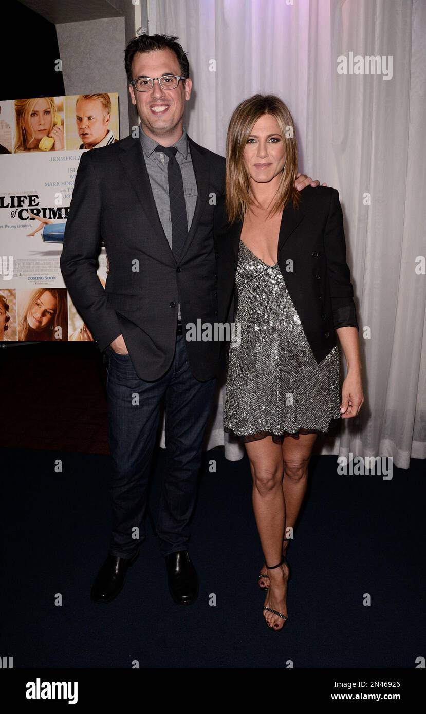Director Daniel Schechter, left, and actress Jennifer Aniston attend ...