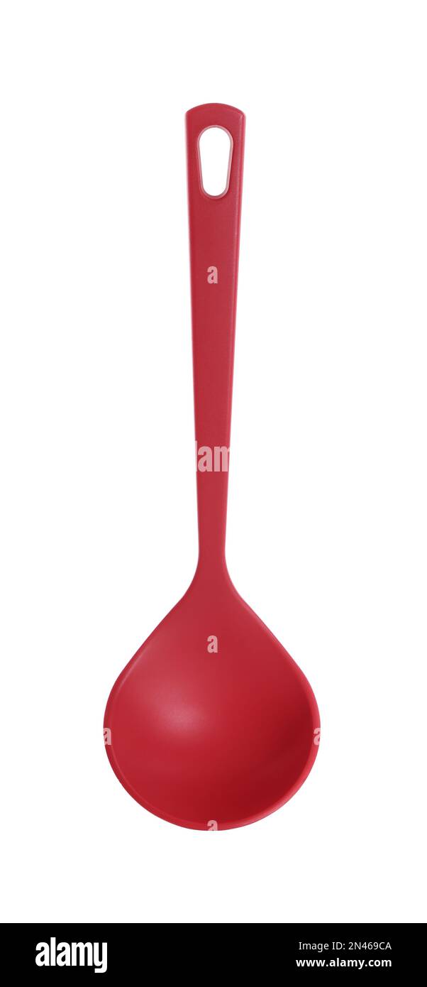 Soup ladle on white background. Kitchen utensils Stock Photo - Alamy