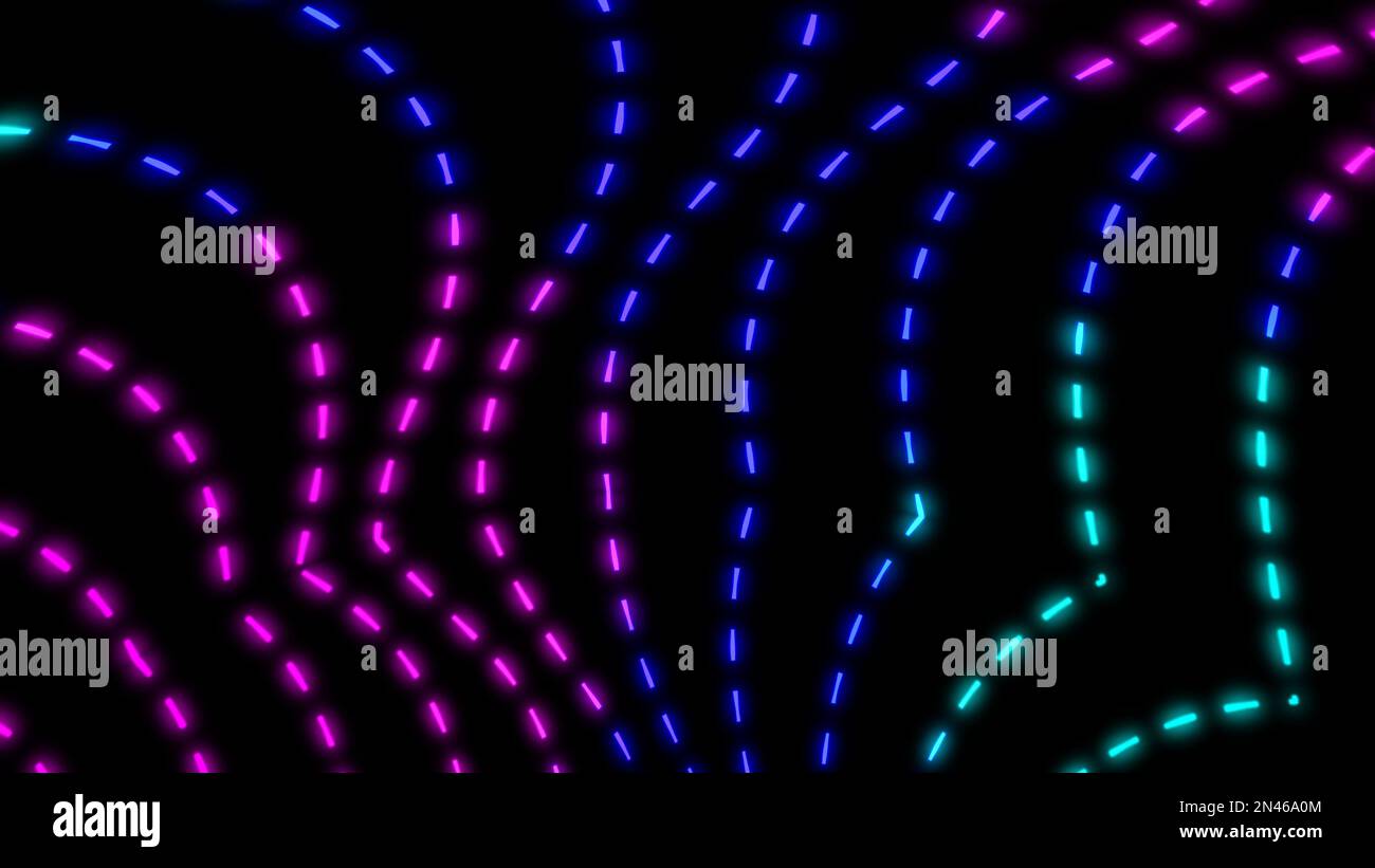 Colorful wave line with dash. Abstract wavy multi color geometric mesh ...