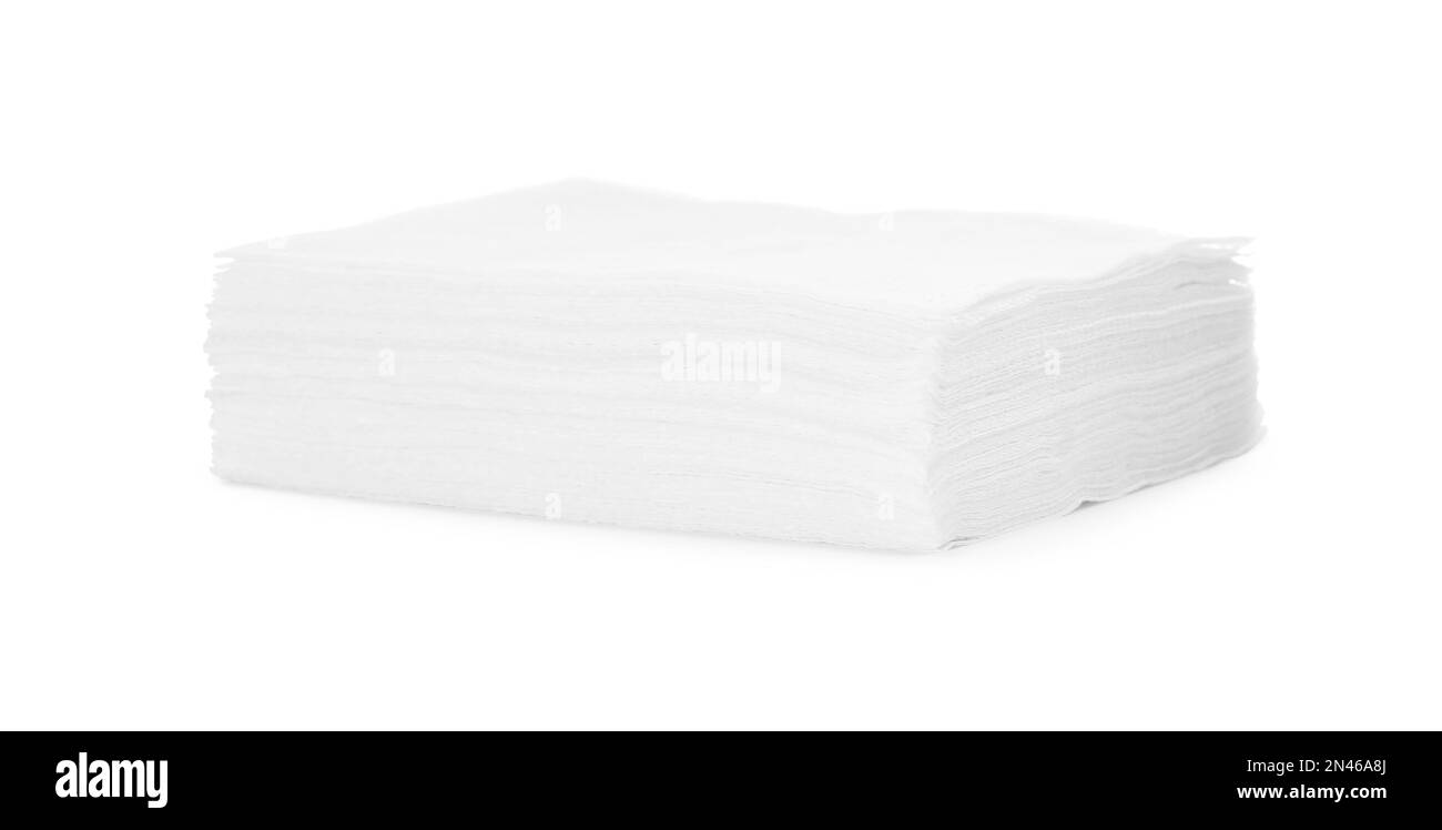 Stack of paper tissues on white background Stock Photo - Alamy