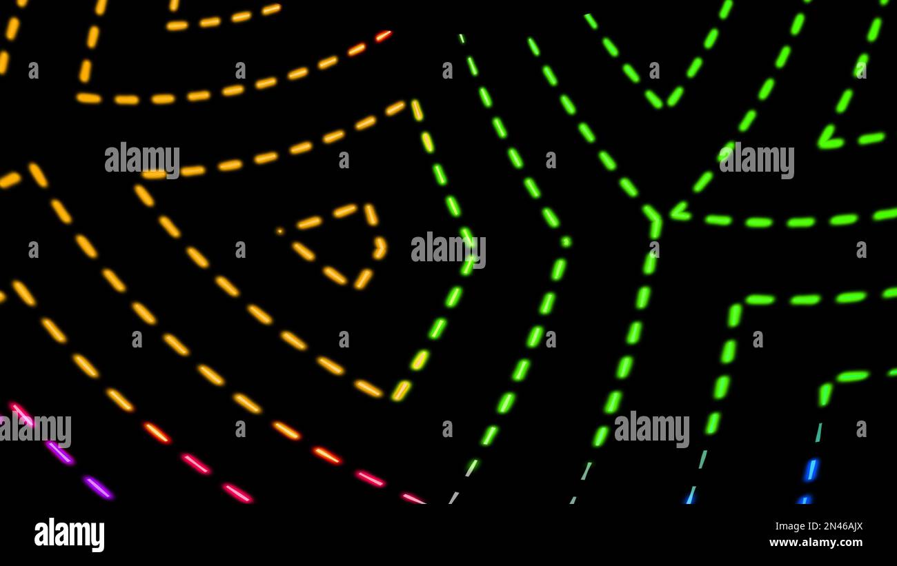 Colorful wave line with dash. Abstract wavy multi color geometric mesh ...