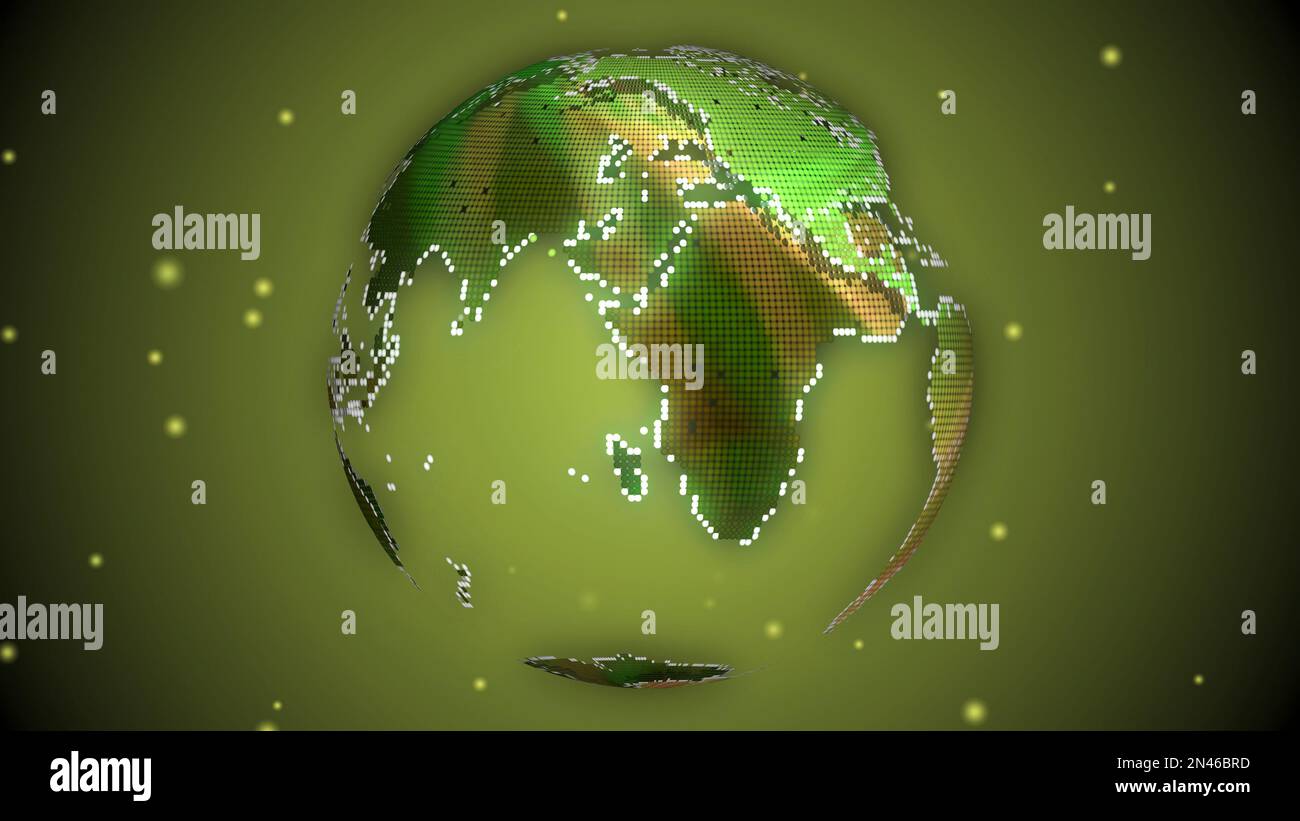 Techy earth map globe. Abstract colorful particles earth globe Stock ...