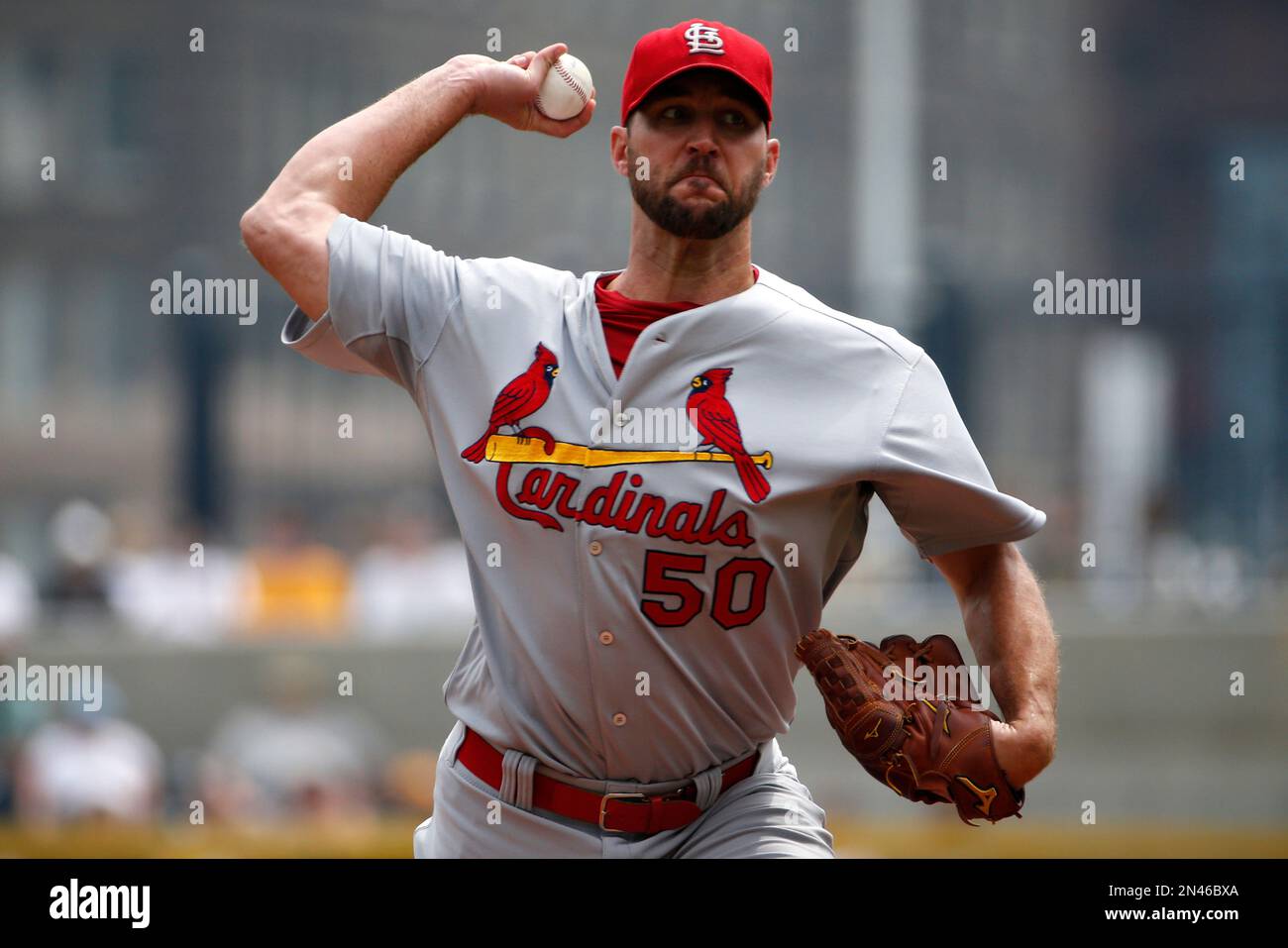 St. Louis Cardinals' Adam Wainwright delivers during the first inning ...