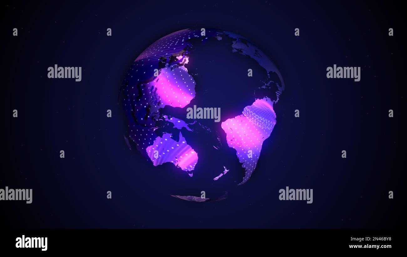 Techy earth map globe. Abstract colorful particles earth globe Stock ...