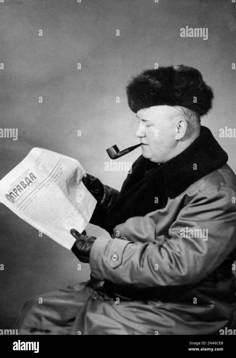 Associated Press correspondent in Moscow, Eddy Gilmore reads in Pravda ...