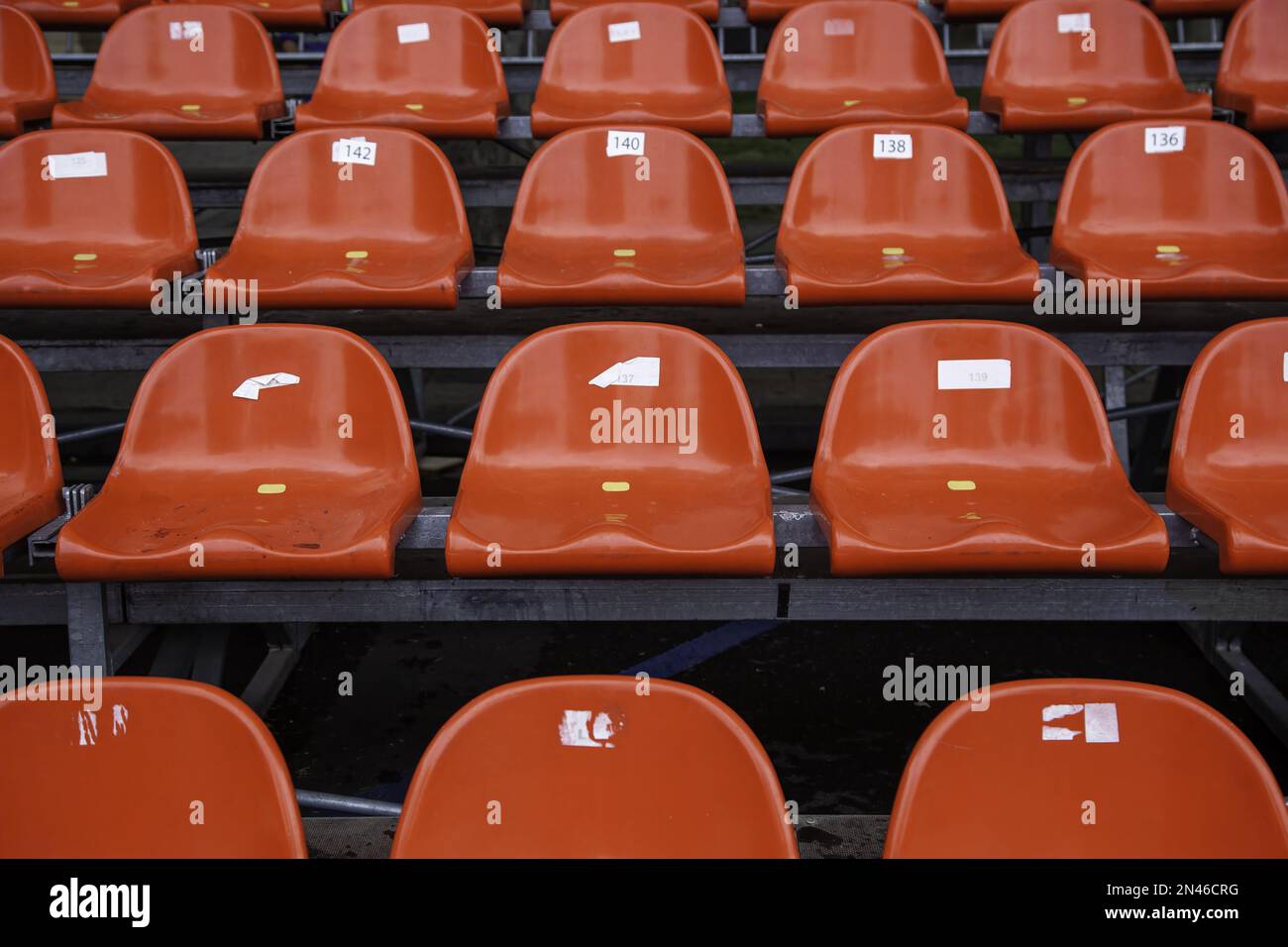 Detail of stands for spectators in a sports stadium, show and fun Stock ...