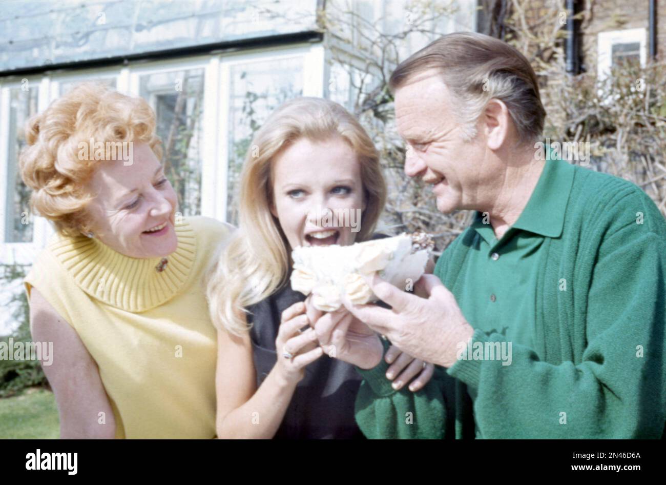 British actress Hayley Mills on her 21st birthday with her parents ...