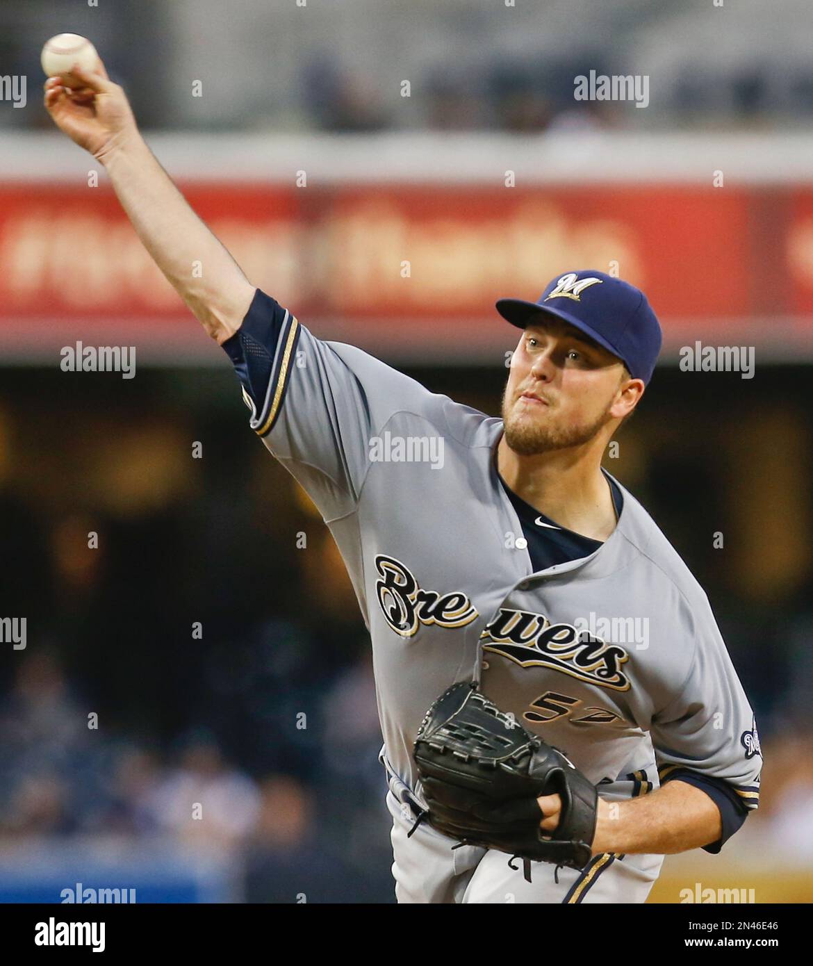 Milwaukee Brewers starting pitcher Jimmy Nelson pitches to the San ...