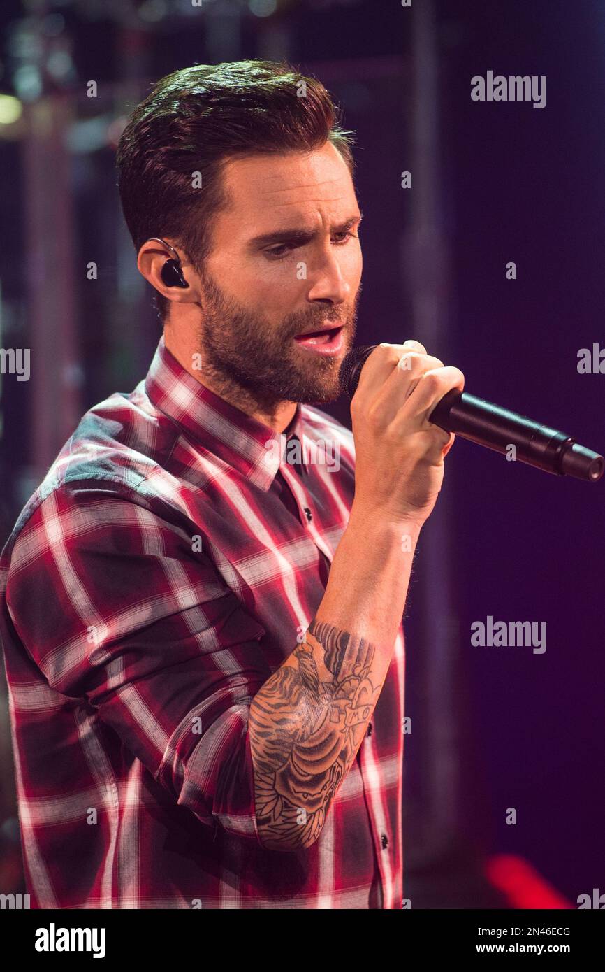 Vocalist Adam Levine of Maroon 5 performs on stage at the iHeartRadio ...