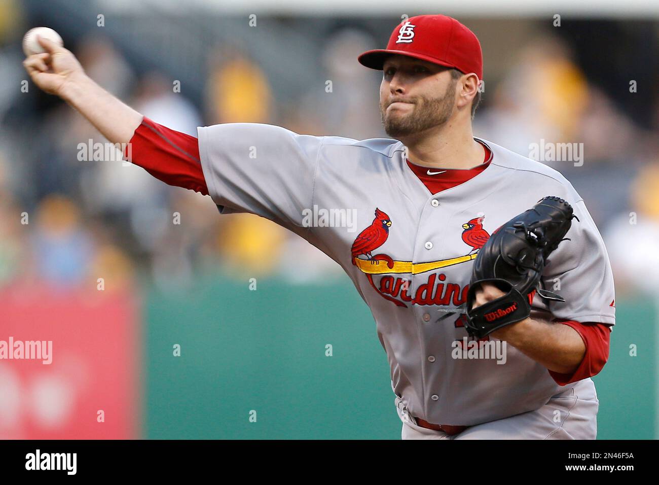 St. Louis Cardinals starting pitcher Lance Lynn throws against the ...