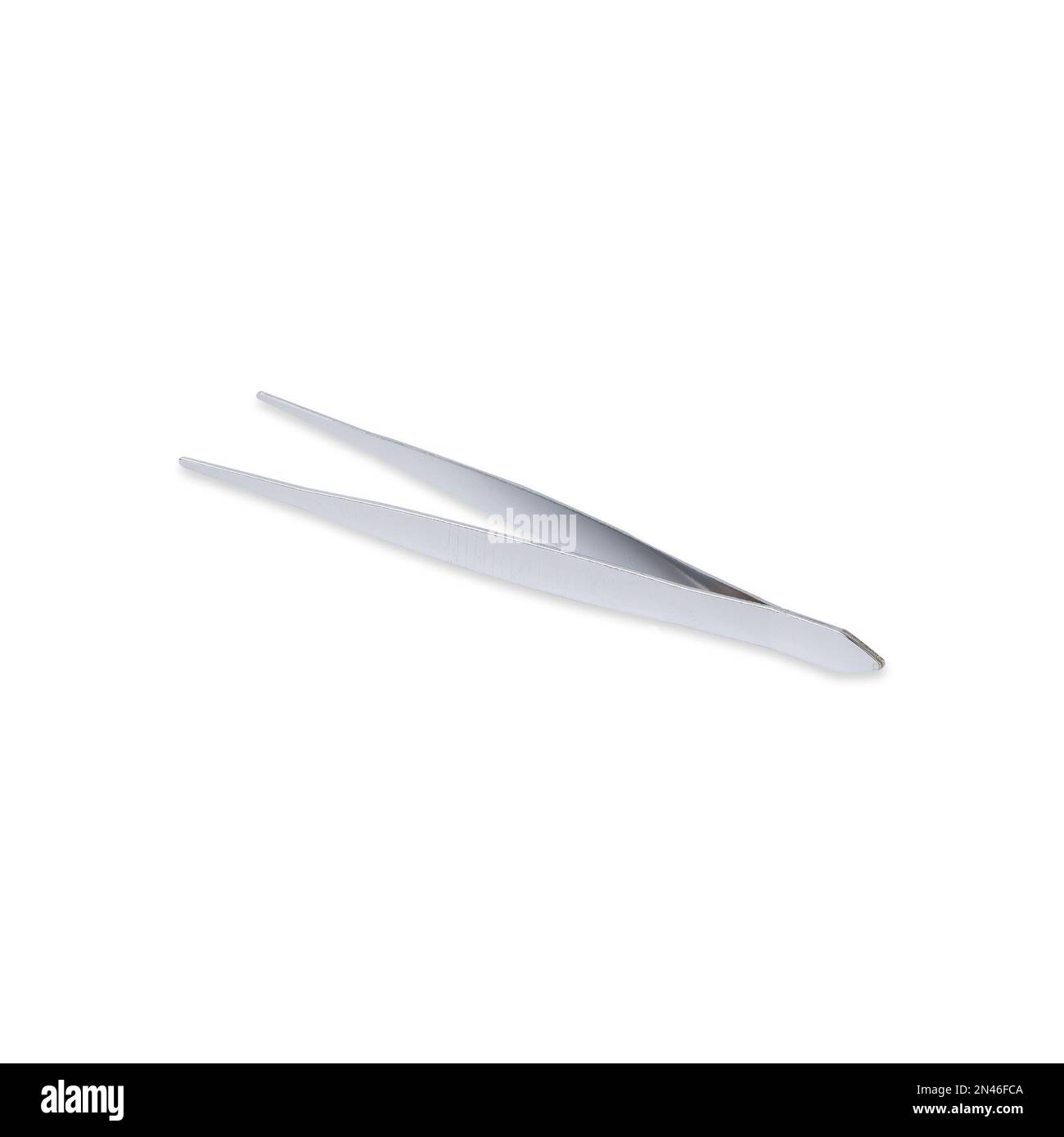 Metal tweezers isolated over white background Stock Photo - Alamy
