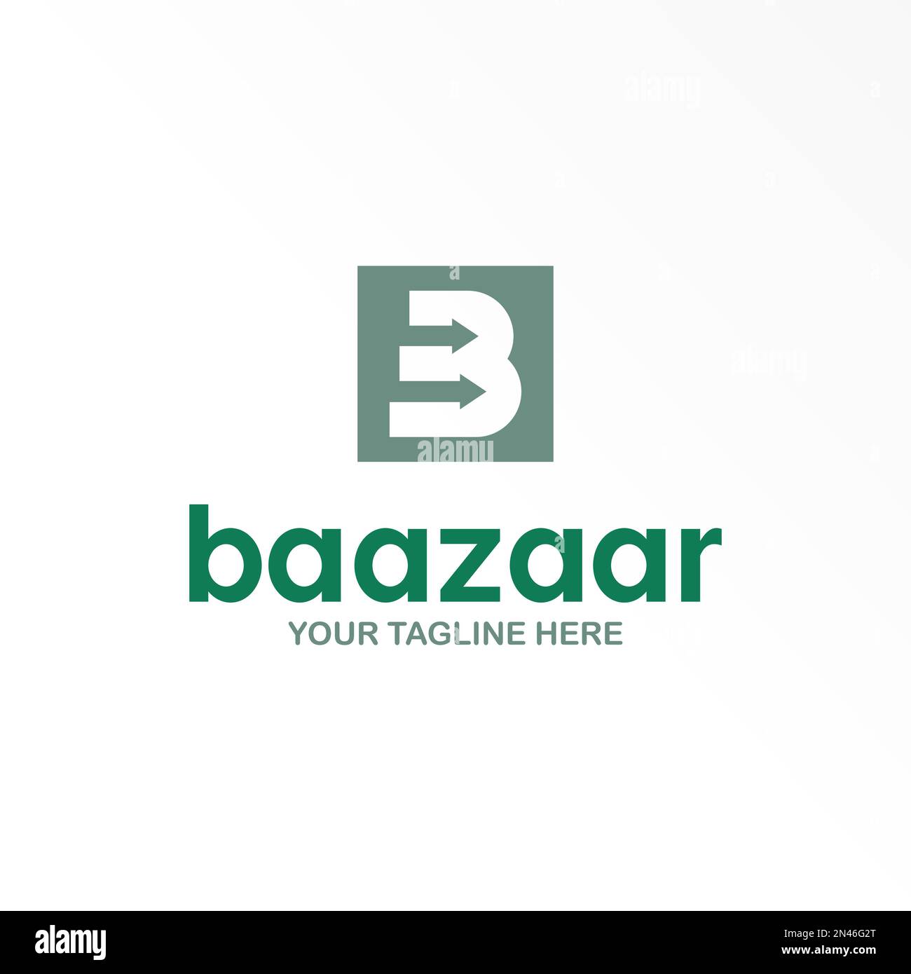 Letter or word B font with Arrow in block square image graphic icon ...